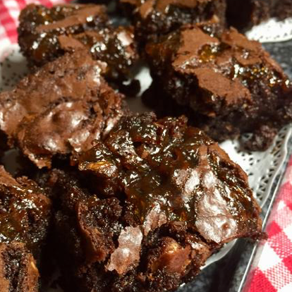 Triple Chocolate Jammy Brownies - Sleepers